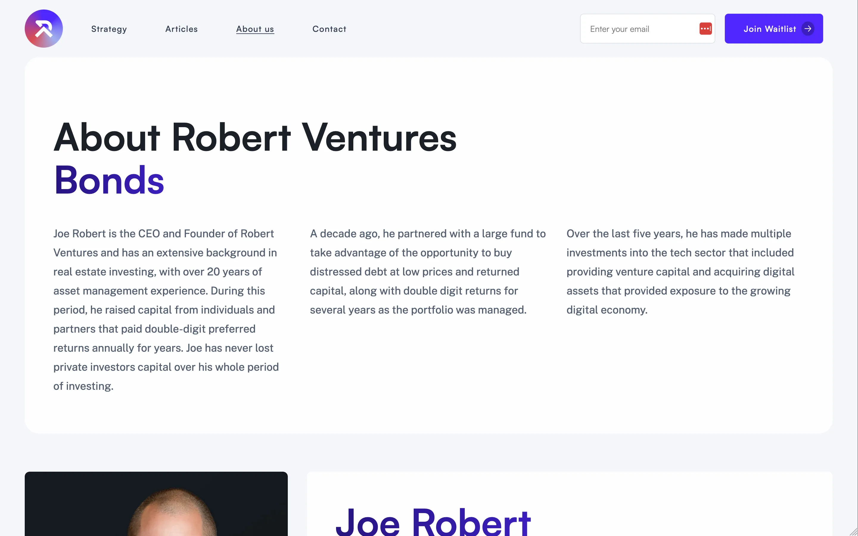 Robert Ventures: Meet the Experienced Team